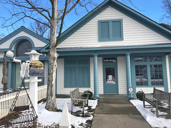 Dredge's blue-trimmed facade isn't just a restaurant&mdash;it's a promise that whatever's inside will taste as inviting as the building looks.