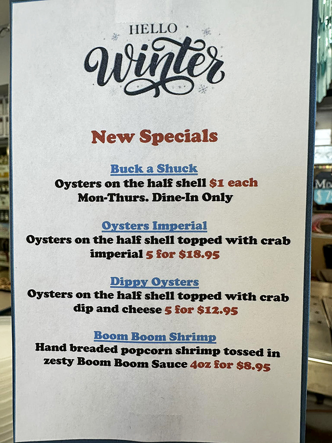 Winter specials that warm the soul&mdash;Buck-a-Shuck oysters and Boom Boom Shrimp might just be the perfect antidote to chilly Maryland evenings.