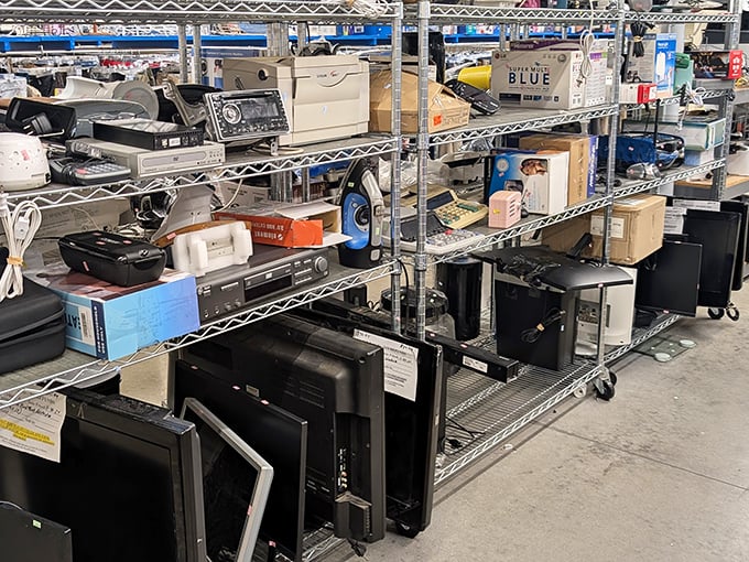 The electronics section: where yesterday's cutting-edge technology finds new purpose. That VCR might just be the answer to watching your wedding video again!