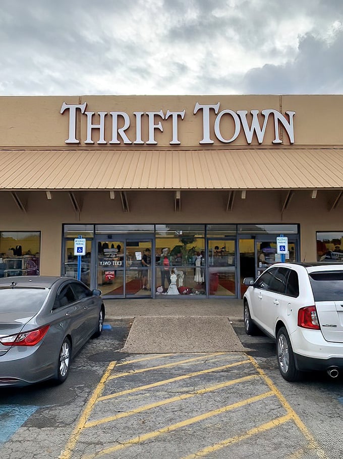 Behind these unassuming glass doors lies a wonderland of possibilities where yesterday's castoffs become tomorrow's conversation pieces.