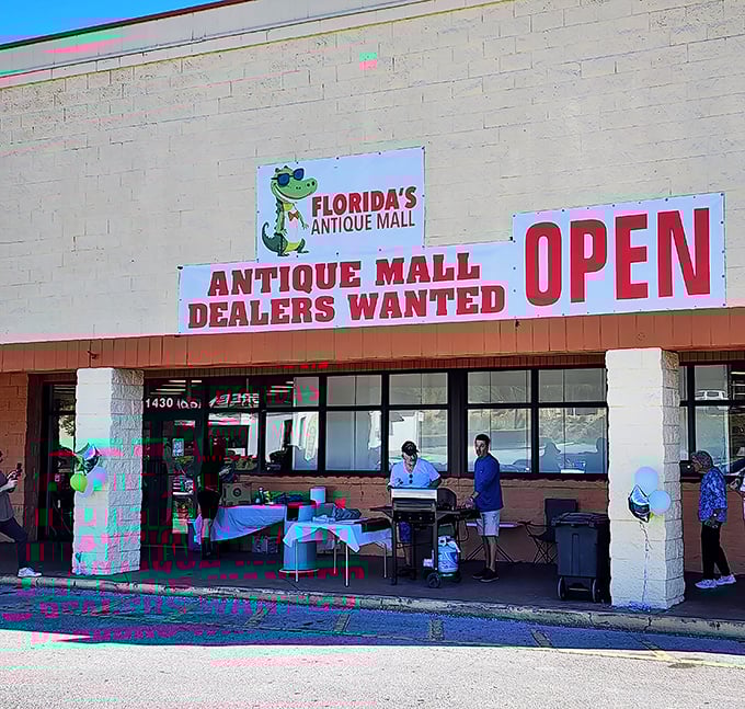 Dealers Wanted might be on the sign, but what they really mean is "Time Travelers Welcome." The cheerful alligator mascot sets the tone for Florida charm inside.