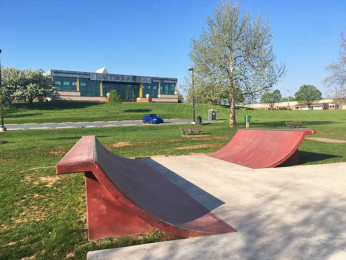 Modern meets recreational at Ephrata's library and skatepark—because nothing says "well-rounded community" like Shakespeare and skateboarding in harmonious proximity.