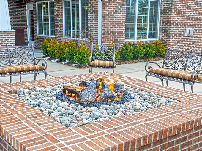 Who needs a campfire in the woods when you can toast marshmallows in style? This elegant fire pit creates the perfect gathering spot for evening stories.