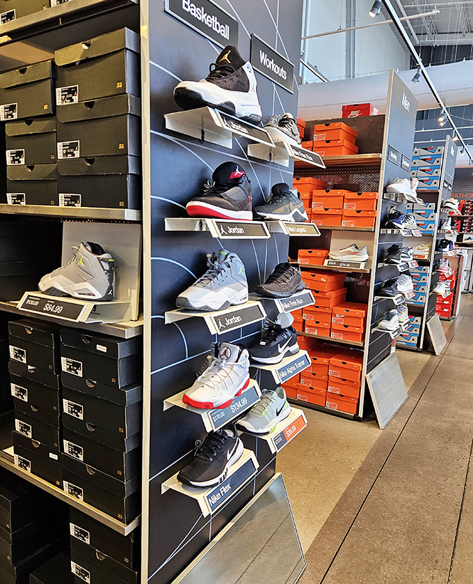 Sneaker heaven for athletes and Netflix marathoners alike. The wall of Jordans makes even non-sports fans contemplate taking up basketball.