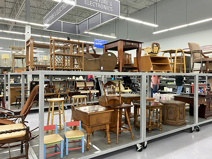 Furniture heaven where mid-century meets last-century, and every piece whispers stories of dinner parties past.