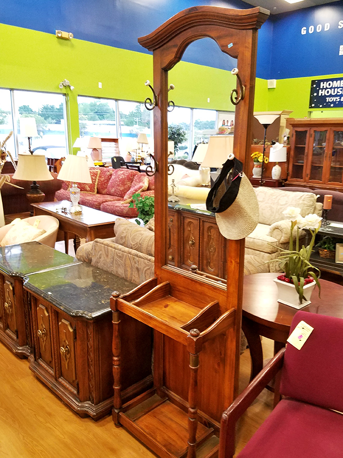 Furniture that tells stories waiting for new chapters. That hall tree could have been in a mansion or a modest home&mdash;now it's your turn.