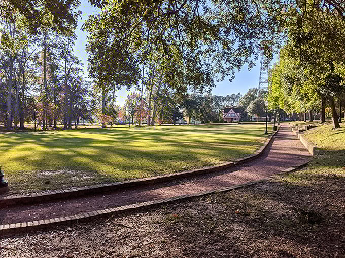 Gardiner Park's sprawling lawns offer 27 acres where your only schedule involves deciding which shady spot claims you first.