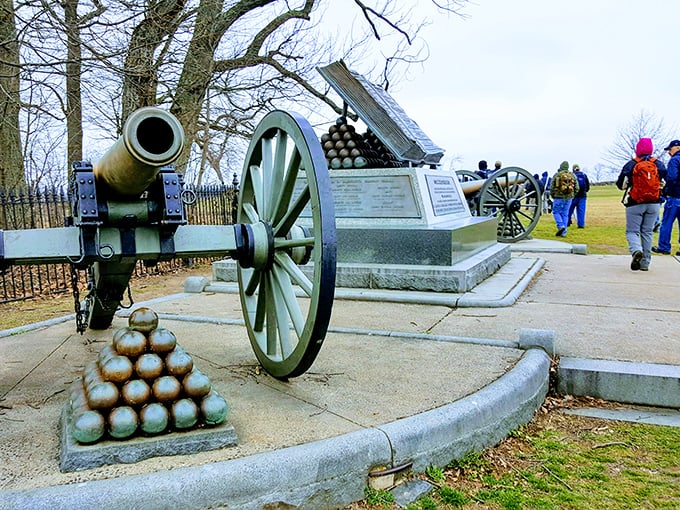 These silent sentinels have witnessed more American history than C-SPAN's entire archive. The cannonballs stacked neatly remind us organization was important even in chaos.