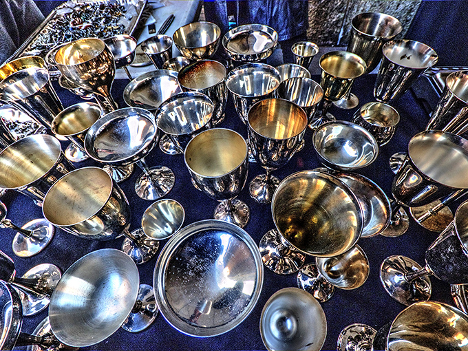 Silver treasures catch the light like liquid metal. These vintage goblets aren't just vessels for drinks&mdash;they're time machines to more elegant eras.