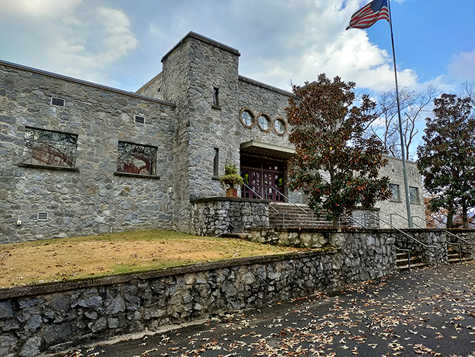 The Guntersville Museum stands as a testament to Depression-era craftsmanship, its sturdy stone walls housing treasures that tell the town's rich story.