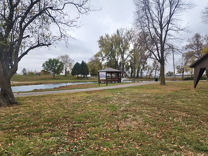 Heritage Park offers a tranquil escape with its serene pond and walking paths. Nature's air conditioning comes standard with every visit.