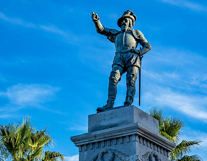 Even the monuments here pose like they're ready for their close-up in paradise's best light.
