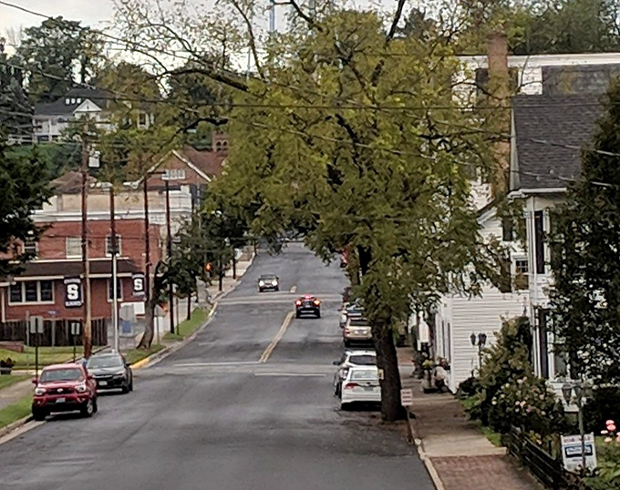Tree-lined residential streets tell stories of generations who've called Strasburg home, where front porches still serve as neighborhood social hubs.
