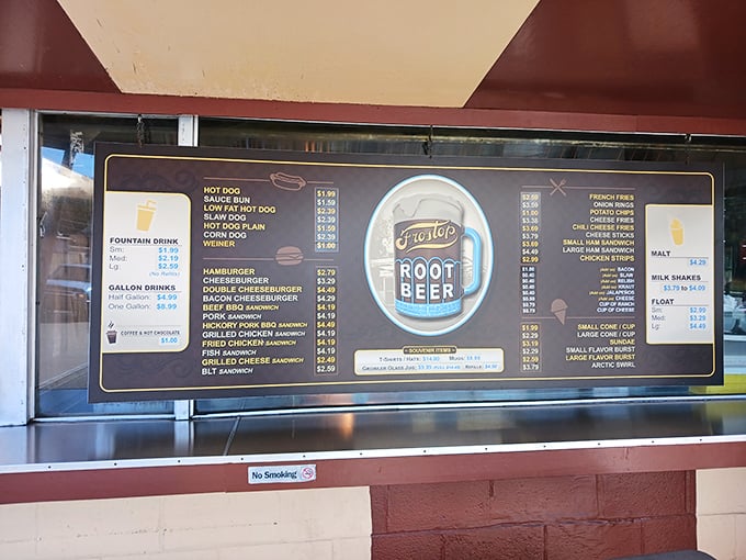 Decisions, decisions! The menu board offers a roadmap to happiness, with each item representing a different route to satisfaction.