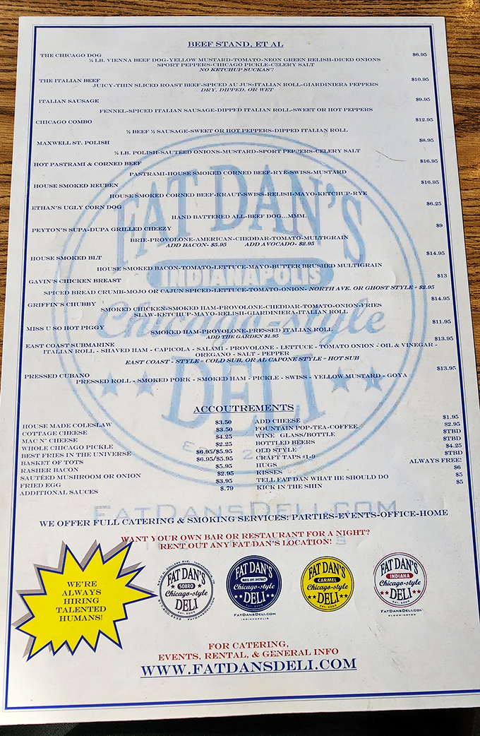 The menu reads like a love letter to deli classics. Each description promises a flavor journey worth every delicious calorie.