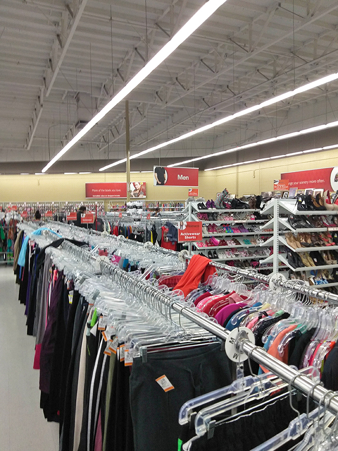 Endless racks of possibility await inside, where yesterday's fashion finds new life and new owners at fraction-of-retail prices.