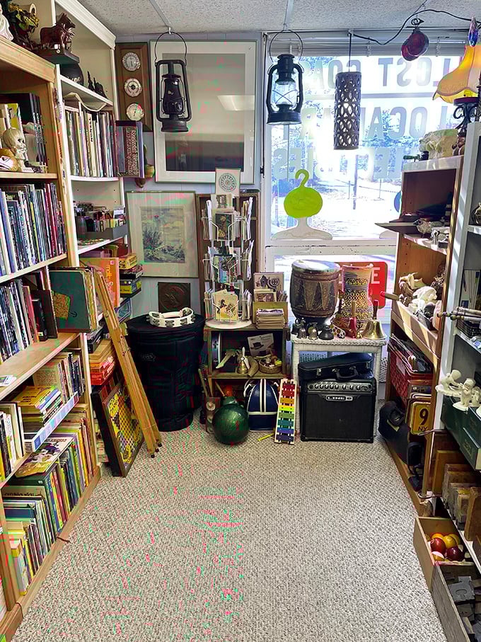 Books, lanterns, and vintage treasures create a cozy nook that feels like stepping into your eccentric uncle's attic&mdash;if your uncle had impeccable taste.