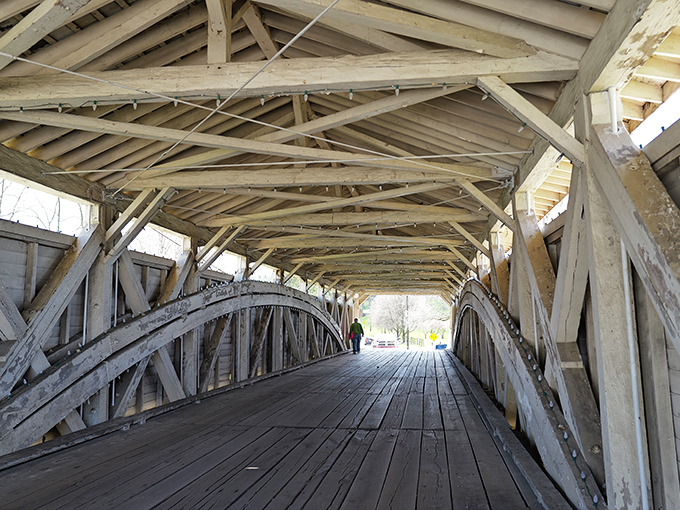 Step inside and you're walking through an architectural time machine. Those wooden trusses have witnessed nearly two centuries of American history. 