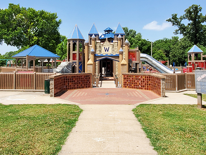 Island Park's castle playground proves retirement doesn't mean growing up. Your grandkids will think you're the coolest for discovering this royal playground