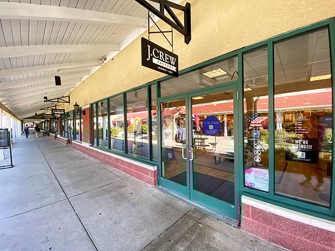 J.Crew's welcoming storefront beckons with the silent promise: "Those chinos you've been eyeing? They're finally in your price range."