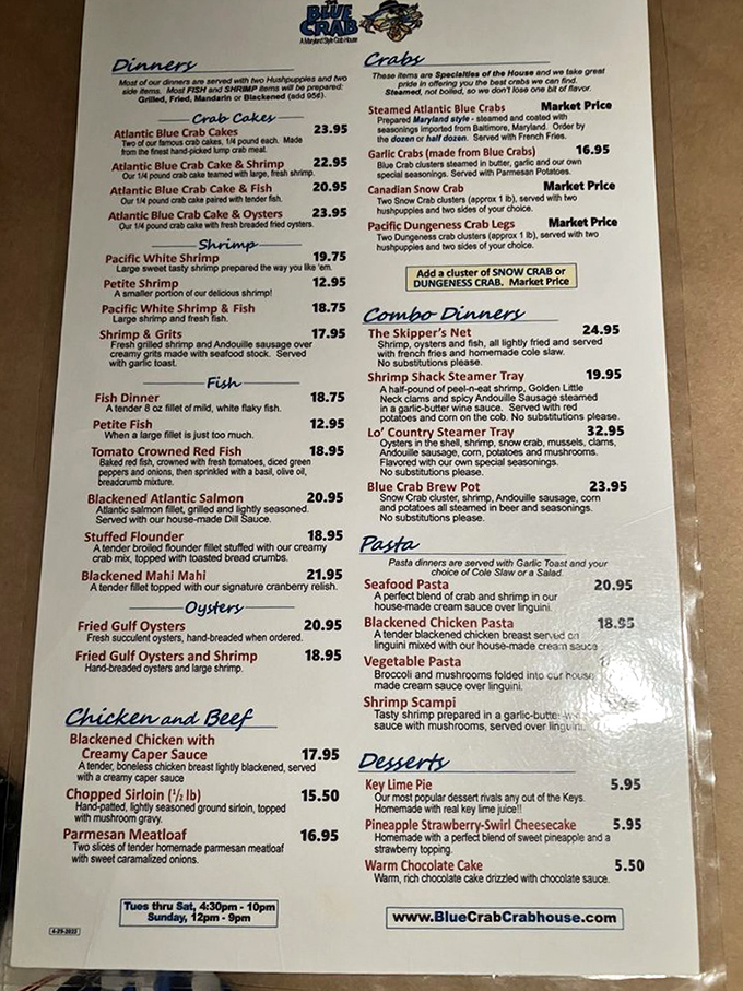 A menu that reads like coastal poetry. Each dish tells a story of the sea, but that Key Lime Pie finale is the plot twist everyone talks about.