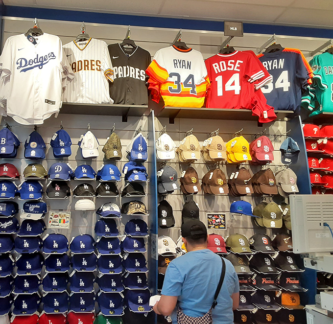 Baseball heaven for fans of all allegiances &ndash; Dodgers blue dominates one side while Padres brown holds its own, proving sports rivalries take a timeout for good deals.