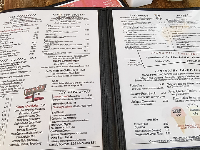 The menu reads like a love letter to American comfort food. Decisions this difficult should come with a therapist on standby.