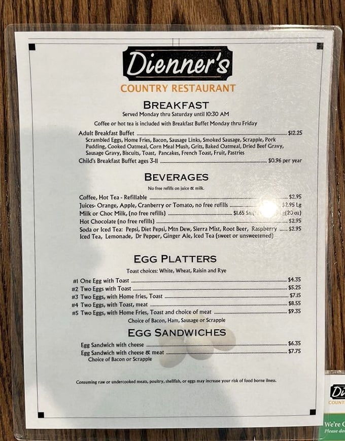 This menu isn't just a list&mdash;it's a roadmap to happiness. Notice how "diet" and "kale" are conspicuously absent from the offerings.