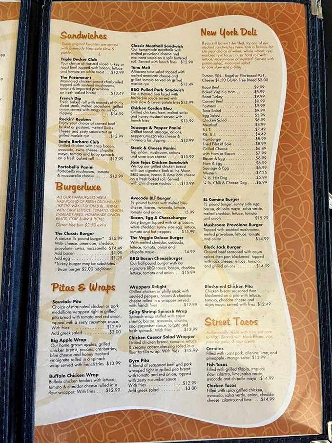 A menu that reads like a love letter to everything your mother warned you about eating too much of.