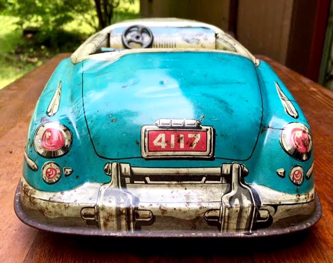 This turquoise Marx tin litho car isn't just a toy&mdash;it's a time machine to Saturday mornings when cereal prizes were worth fighting siblings for.