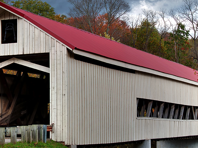 Not just a pretty face, this covered bridge combines rustic charm with practical purpose &ndash; keeping winter snow off the roadway and photographers thoroughly delighted.