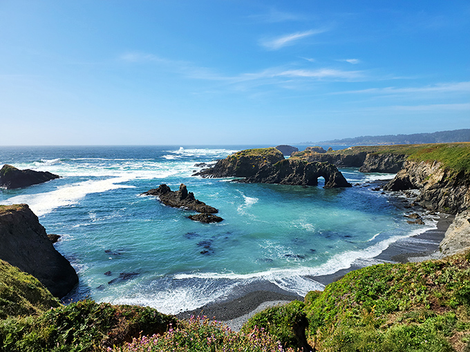 Mother Nature showing off again at Mendocino Headlands State Park, where the Pacific puts on a daily performance that never gets old.