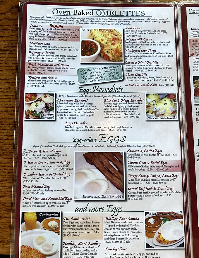 The menu reads like breakfast poetry &ndash; each "oven-baked omelette" promises a souffl&eacute;-like experience that makes ordinary eggs seem like distant relatives.