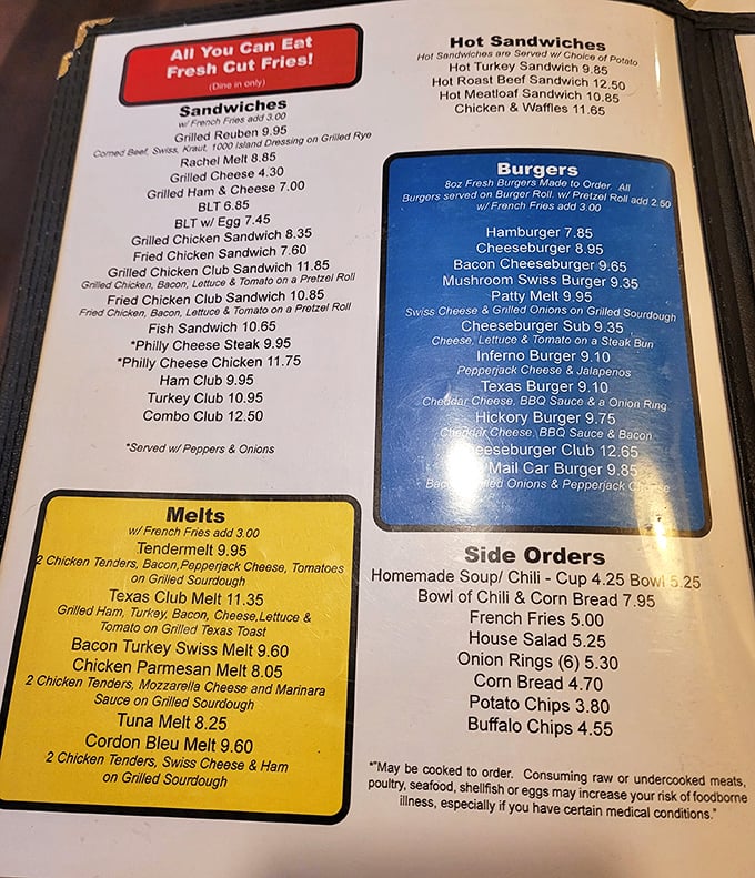 A menu that reads like comfort food poetry – no molecular gastronomy or deconstructed anything, just honest dishes that grandmother would approve of.