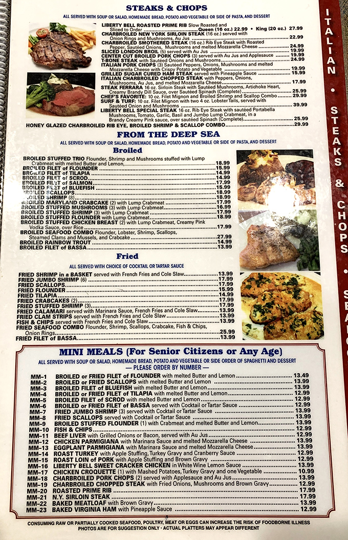 A menu that doesn't mess around&mdash;steaks, seafood, and comfort classics that would make your grandmother nod in approval.