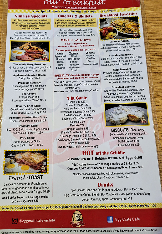 The breakfast bible of Wichita reveals its sacred texts &ndash; a menu where every option sounds like exactly what you're craving right now.