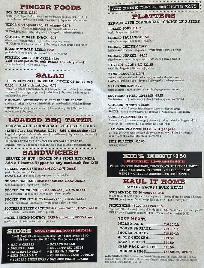 A menu that doesn't need fancy fonts or flowery descriptions. When your food speaks this loudly, all you need is the facts&mdash;and maybe some extra napkins. 