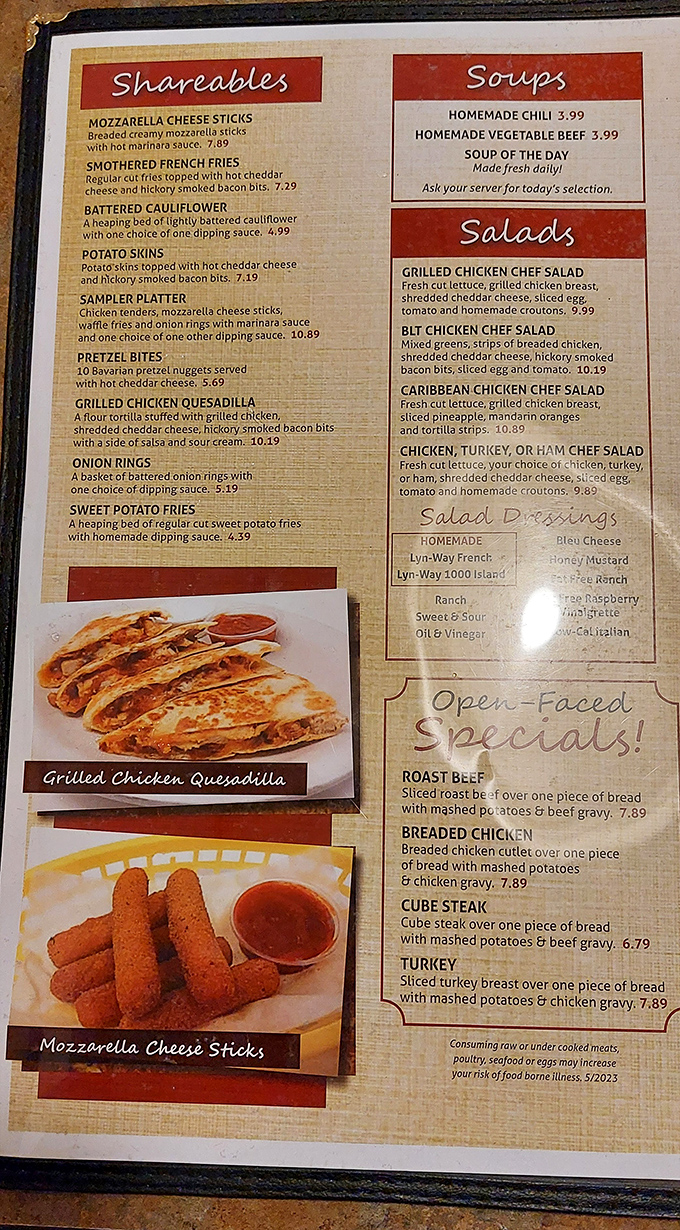 A menu that reads like a love letter to comfort food classics. Decision paralysis has never been so delicious.