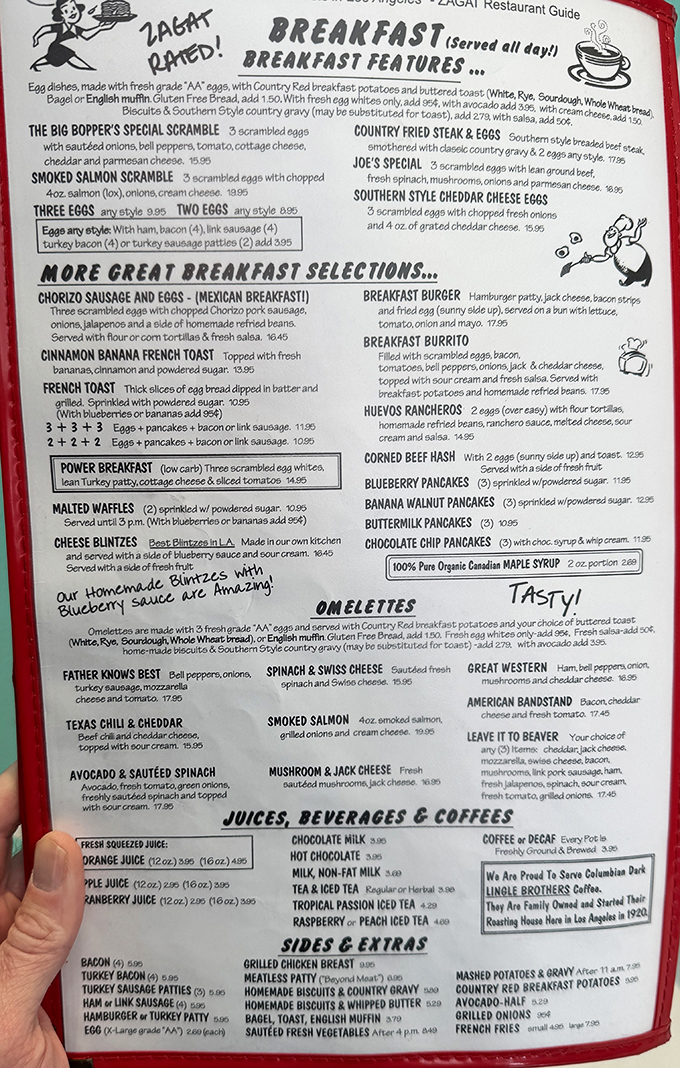 The menu reads like a love letter to American comfort food. Breakfast all day? That's not just hospitality &ndash; that's civilization at its finest.