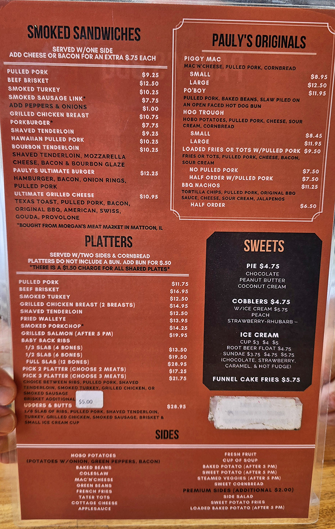 This menu isn't just a list&mdash;it's a roadmap to happiness. The "Udders & Butts" platter is basically a carnivore's vision board.