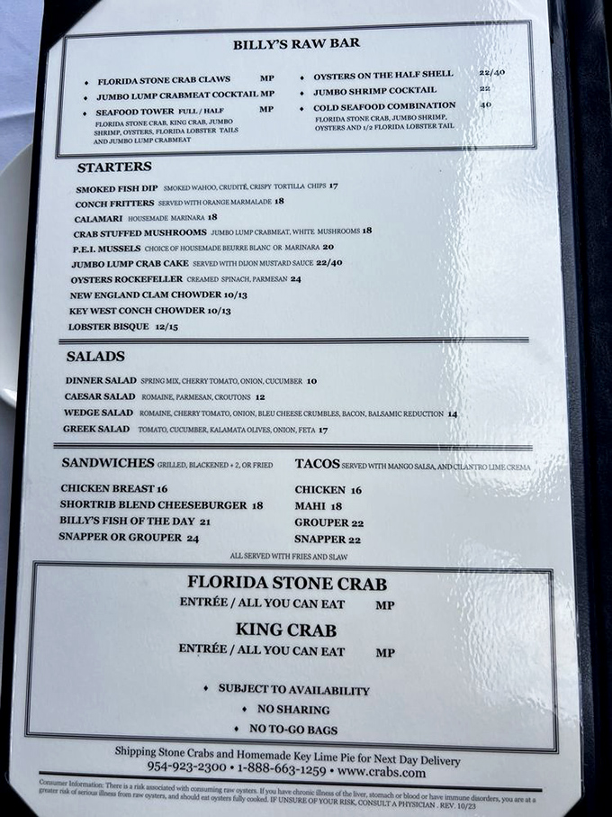 The menu reads like a love letter to the ocean, but locals know to look beyond the seafood section for that legendary filet hiding in plain sight.