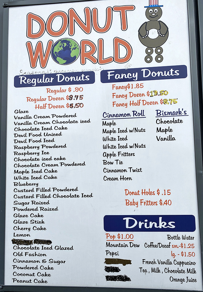 The menu board at Donut World reads like poetry to pastry lovers&mdash;simple, straightforward, and guaranteed to make your stomach growl in anticipation.