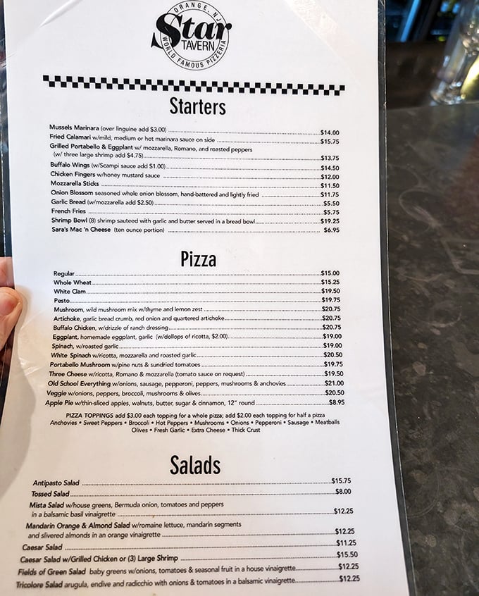Star's menu reads like a love letter to Italian-American classics, with the pizza section rightfully commanding the spotlight.