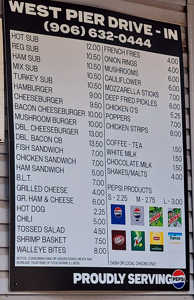 This menu board isn't just a list of options—it's a roadmap to happiness. Notice how "Double Cheeseburger" practically glows with possibility.