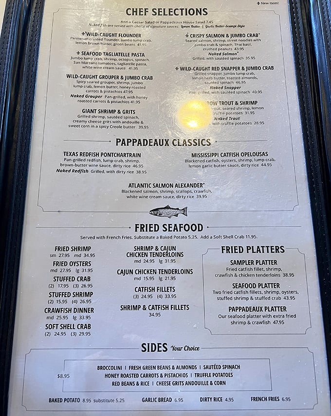 This menu isn't just a list&mdash;it's a maritime treasure map where X marks the spot for your next food coma.