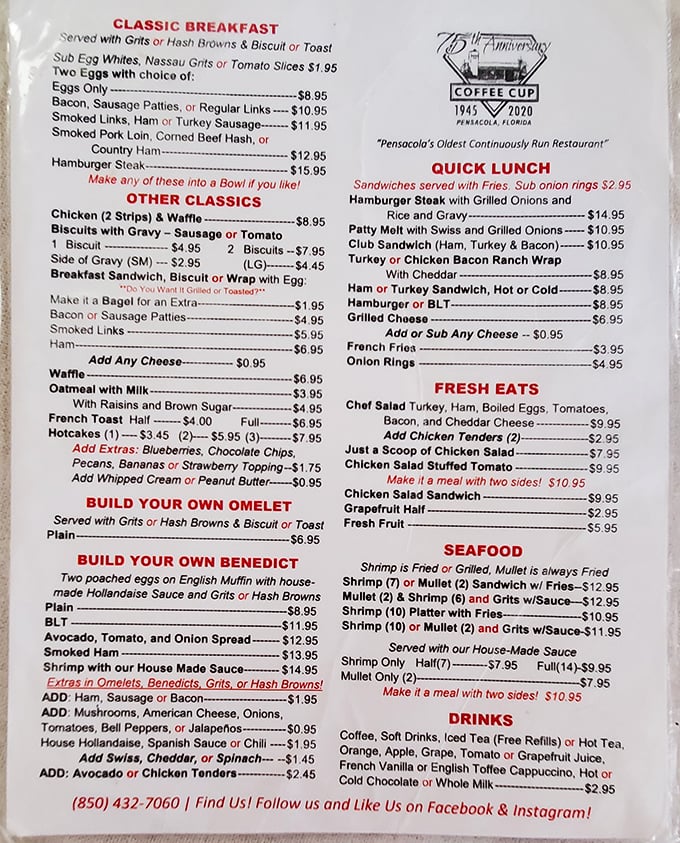 This menu isn't just a list of food&mdash;it's a roadmap to happiness. The "Build Your Own Benedict" section alone deserves its own ZIP code.