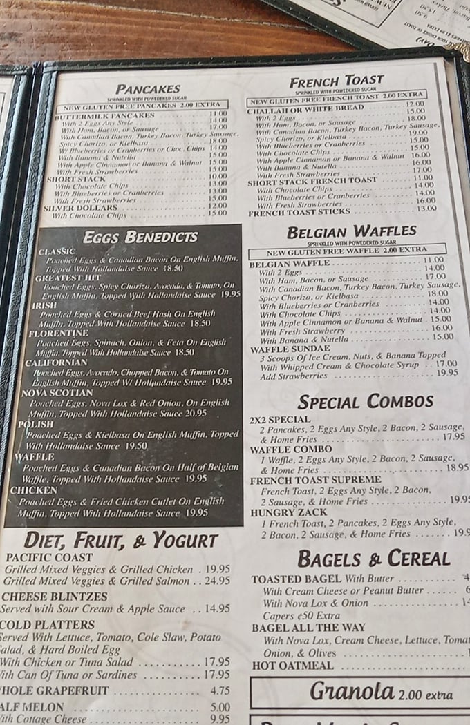 This menu isn't just reading material&mdash;it's a novel of possibilities where breakfast reigns eternal and eggs Benedict variations get their own chapter.