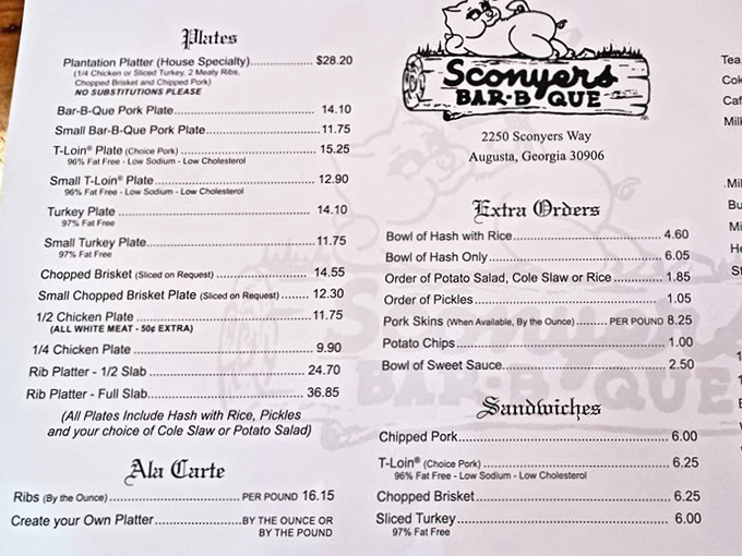 This menu isn't just a list of food – it's a roadmap to happiness. The Plantation Platter is calling my name!