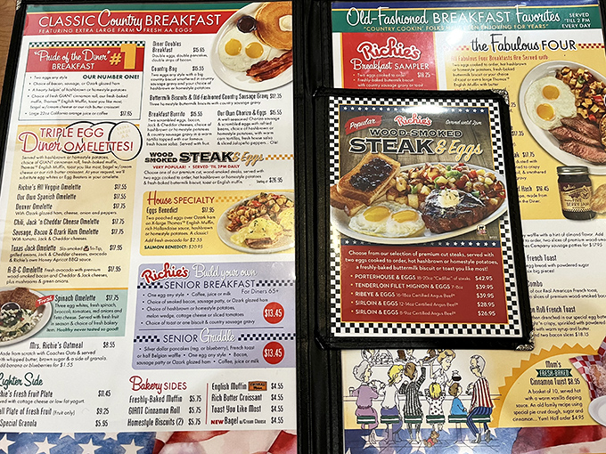 The menu at Richie's is like a roadmap to happiness &ndash; extensive enough to require planning but with clear directions to the promised land of wood-smoked steak and eggs.
