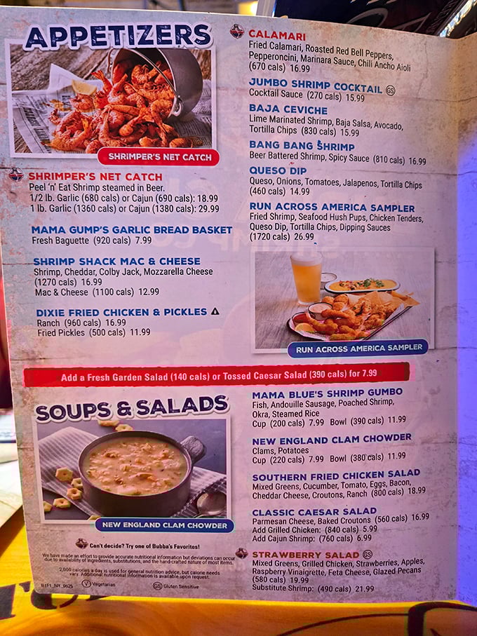 The menu reads like a love letter to crustaceans, with enough shrimp preparations to make even Bubba Blue proud.